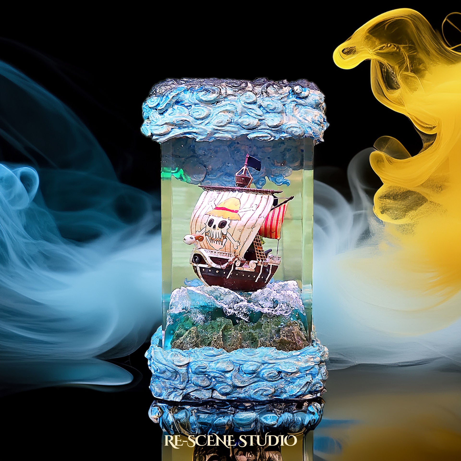 Going Merry Resin Lamp – One Piece Pirate Ship Collectible – Rescene Studio
