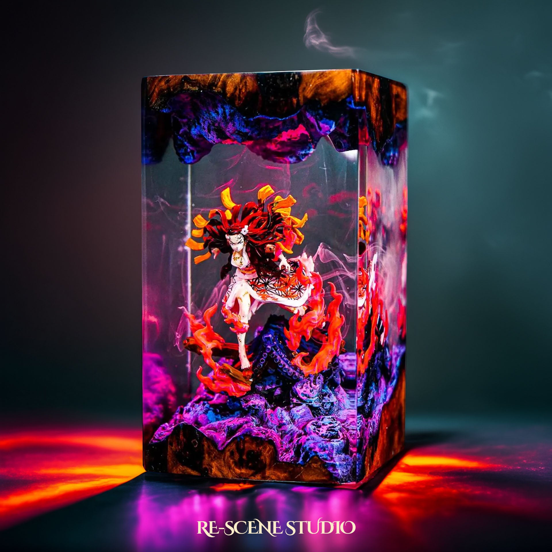 Nezuko Resin Lamp – Demon Slayer Demon Form Collectible – Rescene Studio